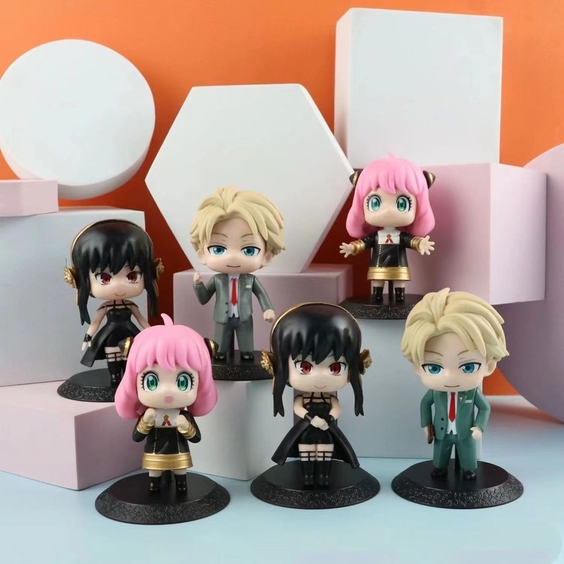 6Pcs PVC Anya Spy X Family Loid Yor Forger Chibi Anua Anime Figure with ...