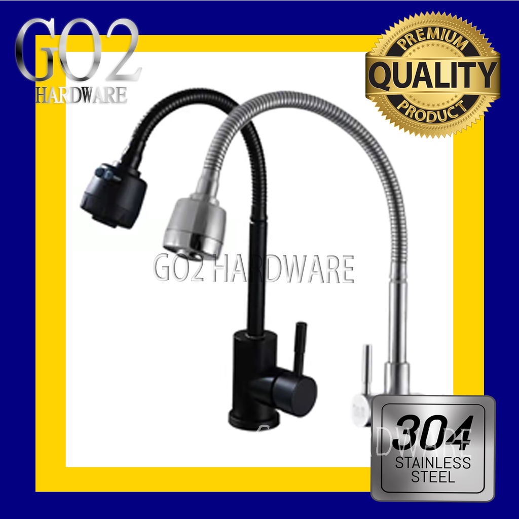 Best Stainless Steel Kitchen Faucet With Flexible Hose Splash Proof ...