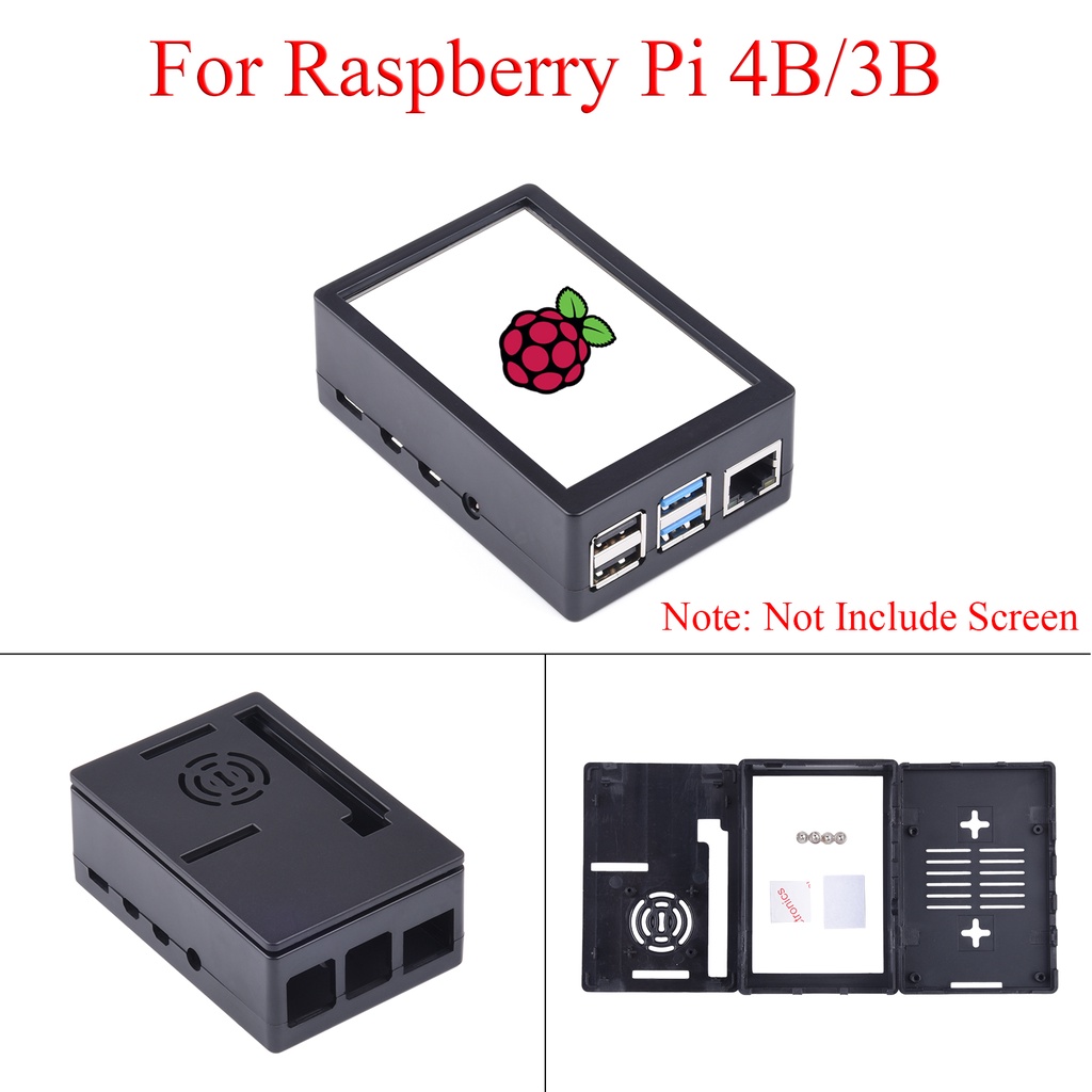 ABS Protective Case Cover Box Shell Enclosure Compatible With 3.5in Screen For Raspberry Pi 4B ...