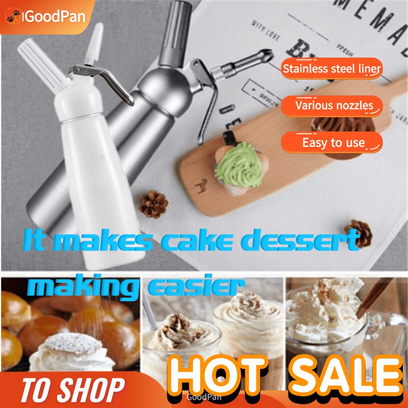 Portable 500mL Aluminum Whipped Dessert Cream Butter Dispenser Whipped ...