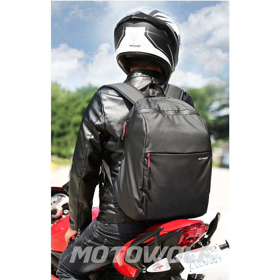 Original MOTOWOLF® Helmet Backpack with Rainproof Cover MDL0703 Travel ...
