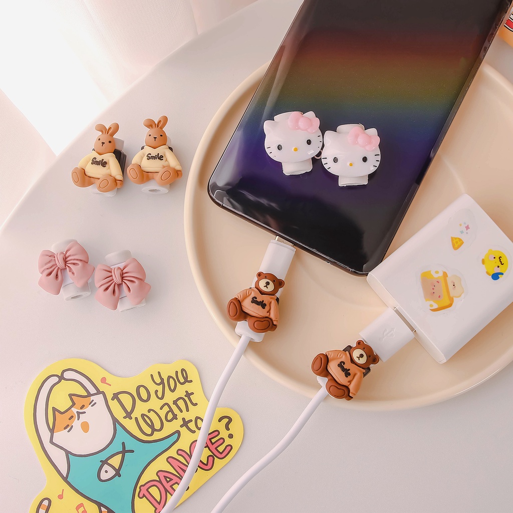 Cute Cartoon Cable Protector data line cable winder for all Android ...