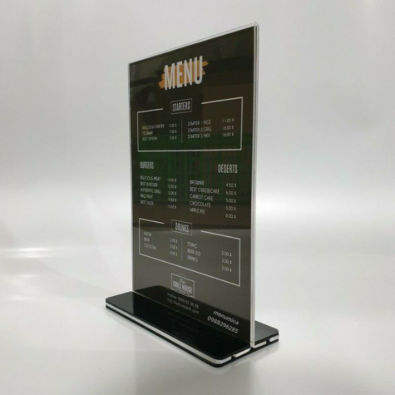 A4 mica Menu, Qr code scanning mica price list, Taiwanese mica tabletop ...