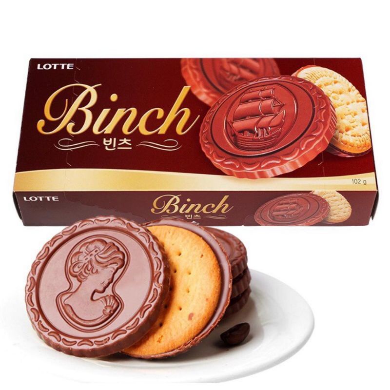 Cheapest Lotte Binch Chocolate Biscuits Korea Lotte Binch Chocolate102g ...