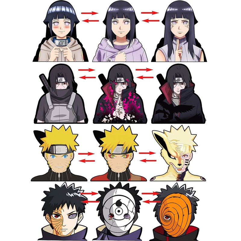 Anime Naruto 3d Stickers Akatsuki Itachi Kakashi Obito Waterproof ...