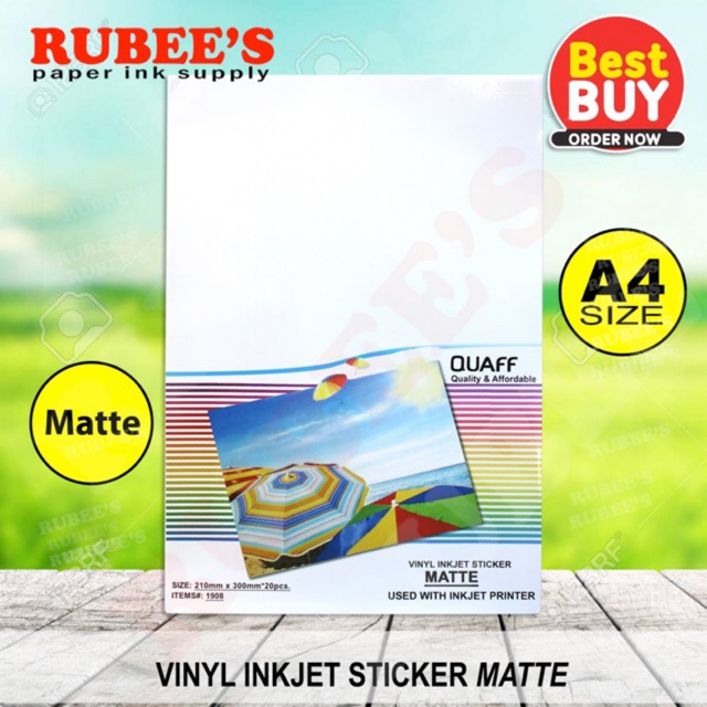 QUAFF VINYL INKJET STICKER MATTE A4(NOT waterproof) | Shopee Philippines