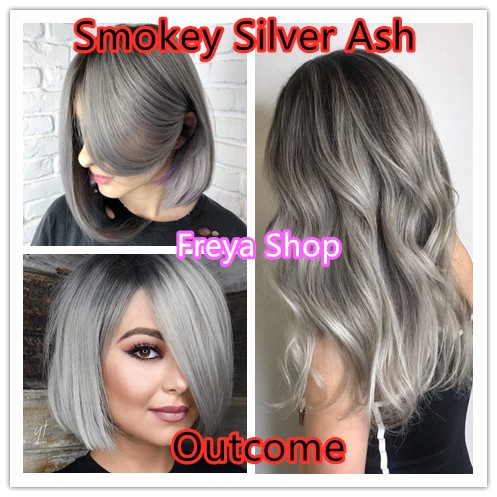 Smokey Silver Ash Permanent Hair Color oxidant bleach set ( 9.11 Bremod ...