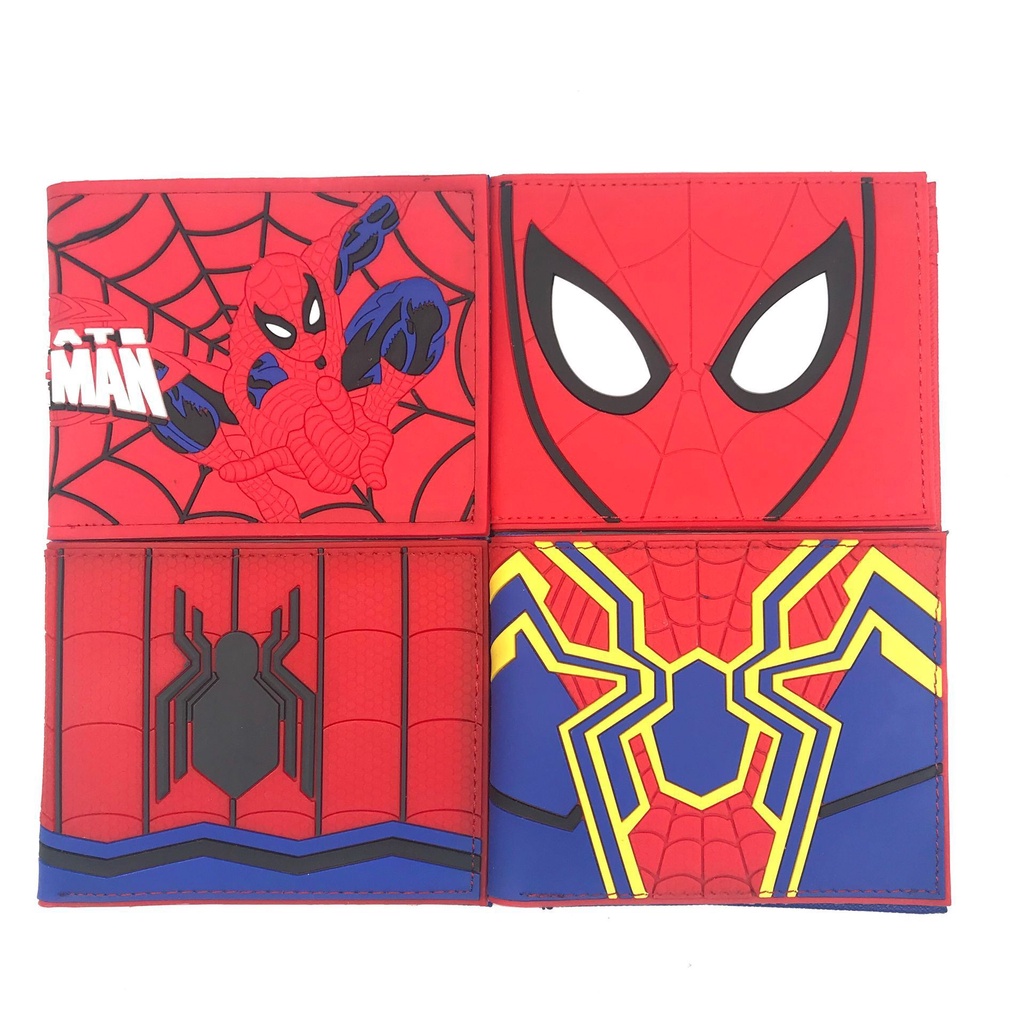 Spiderman Marvel Hero Cartoon PU Leather Student Short Casual Card ...