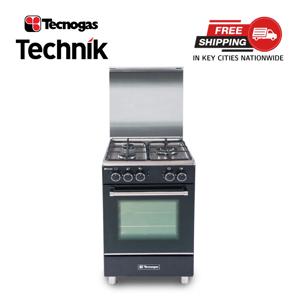 Tecnogas 55cm 3 gas Burner Cooking Range TFG5530CVMB (Matte Black ...