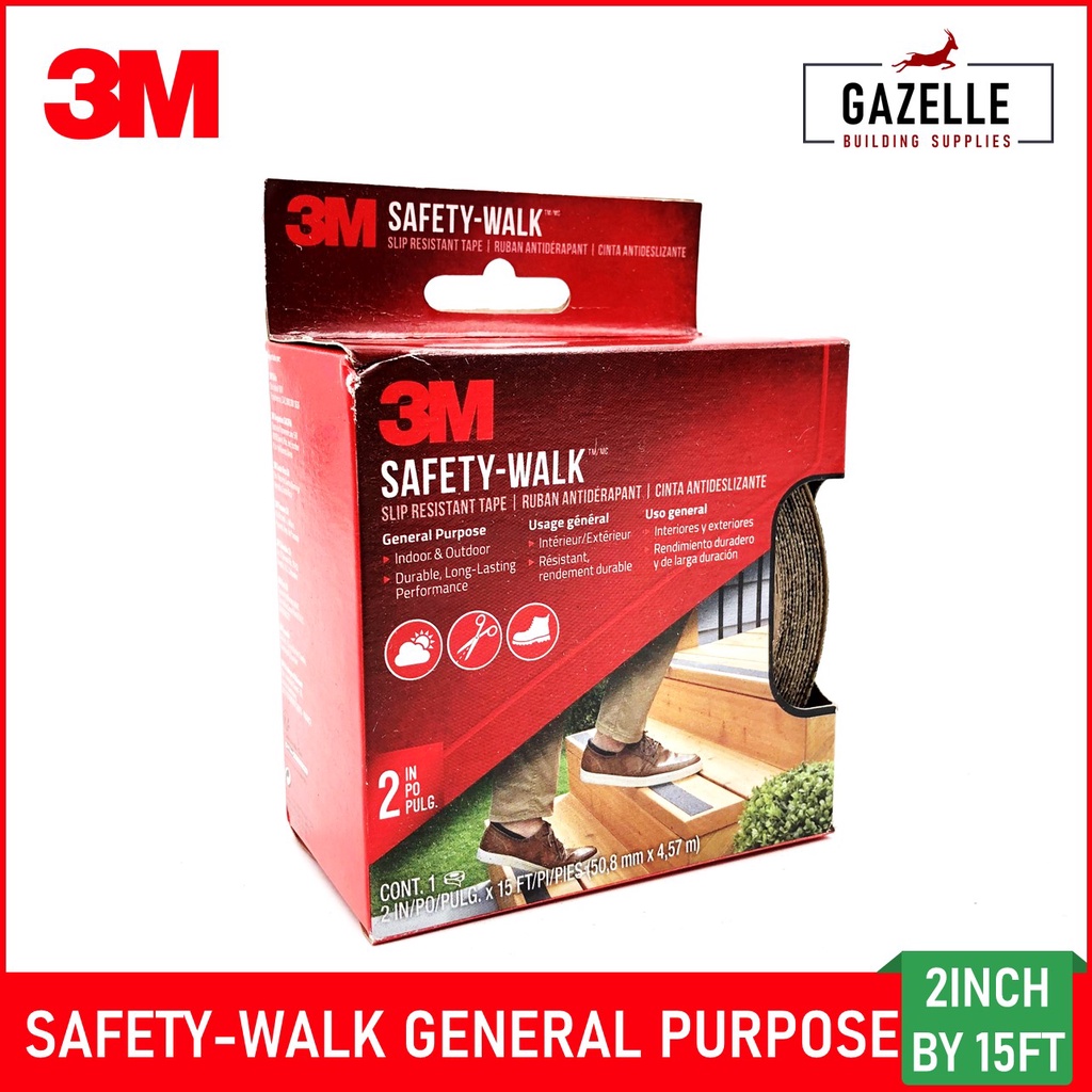 3M Safety-Walk Slip Resistant General Purpose Tapes and Treads - Indoor/Outdoor - 2 in x 15 ft ...