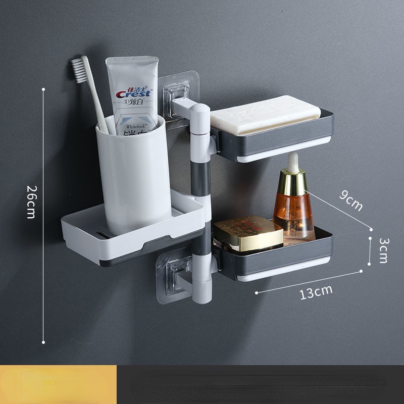 Drilling-Free Soap Holder Wall Mounted Three Layer Soap Organizer Soap ...