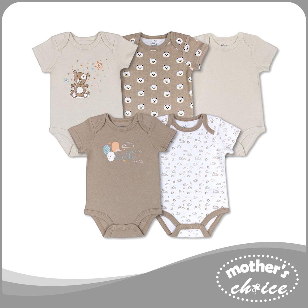 Mothers Choice 5 Pack Onesies Bodysuit Hello Teddy It2158 | Shopee ...