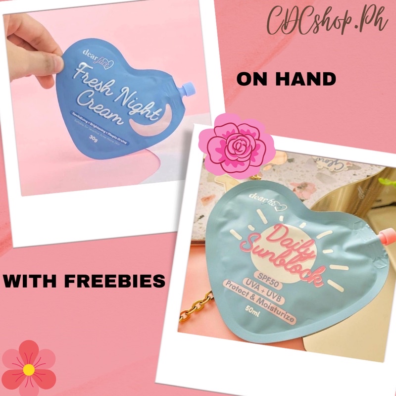 Dear Face Daily Sunblock and Night Cream (on hand with freebie ...