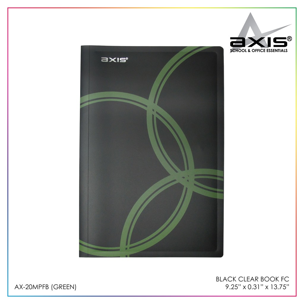 Clearbook Black Long FC Folder Display Book Non-Refillable 20 Pockets ...
