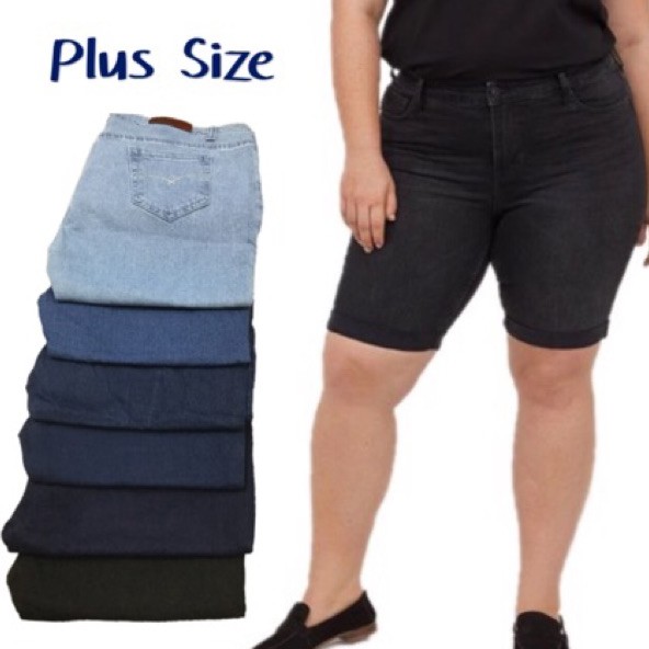 Pink Elegance Plus Size Joni 30-44 Denim Short Stretchable | Shopee Philippines