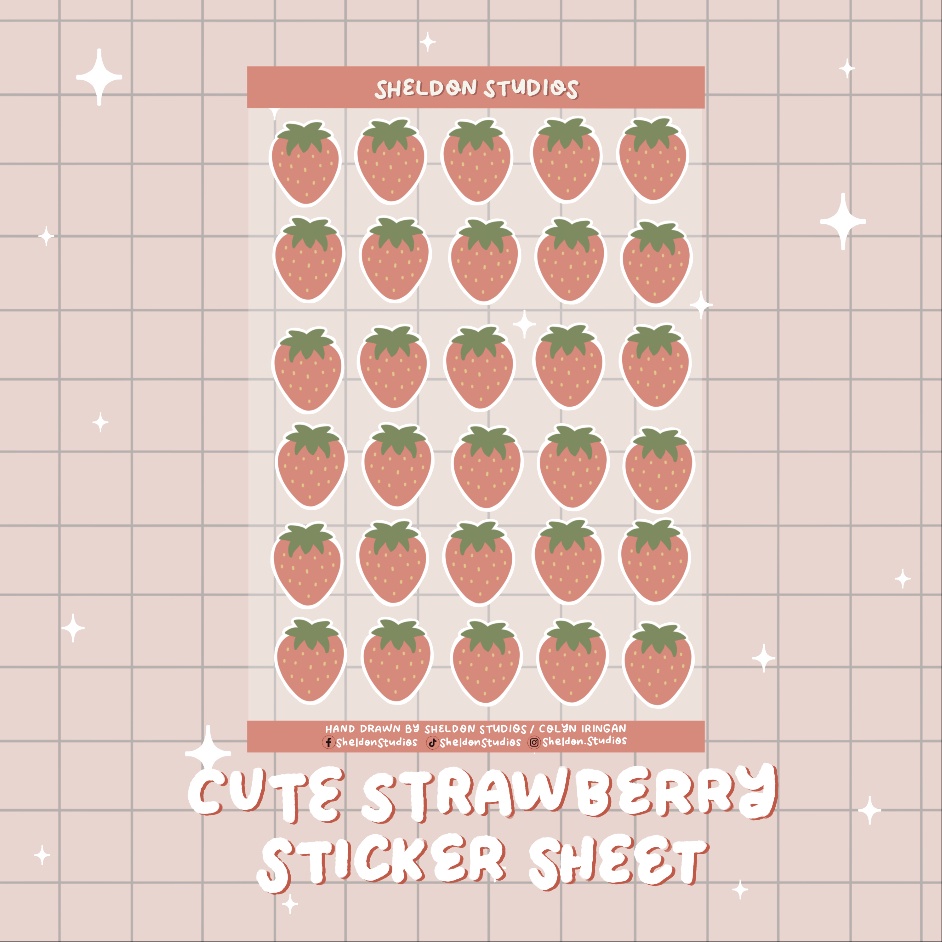Cute STRAWBERRY Sticker Sheet | Shopee Philippines
