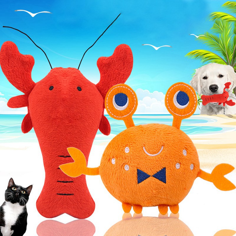 27Pets Plush Squid Dog Toy Soft Plush Pet Toy Crab Chew Puppy Press ...