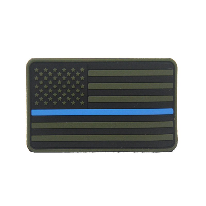 Tactical MILITIA Police law enforcement Thin Blue Line American US Flag ...