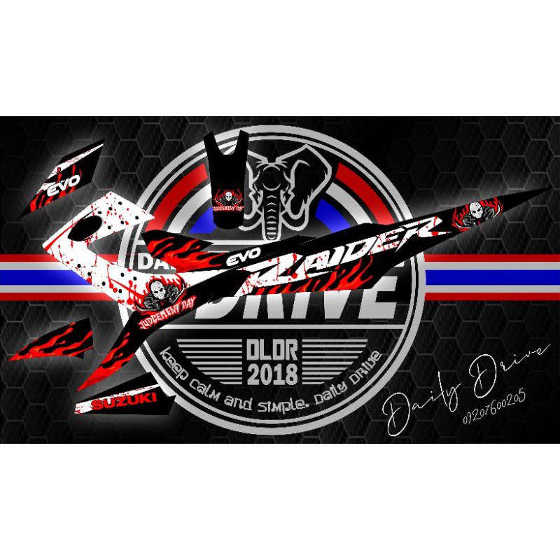 raider 150 carb type(SVX-01 EVO) GLOSSY LAMINATED /MATTE /REFLECTORIZE ...