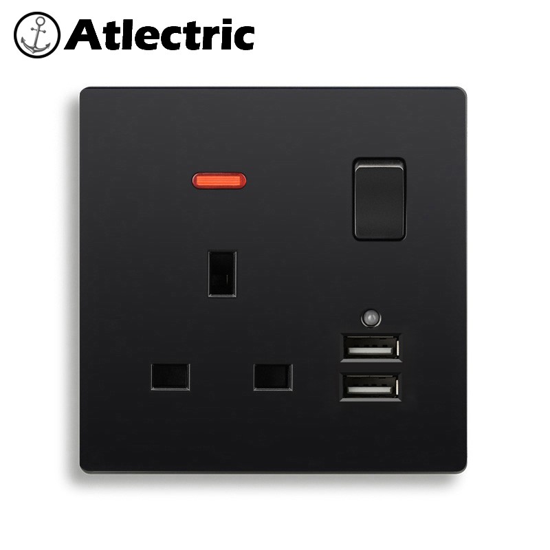 Atlectric UK Standard Plug Socket Dual USB Charging Port Power ... Atlectric UK Standard Plug Socket Dual USB Charging Port Power ...