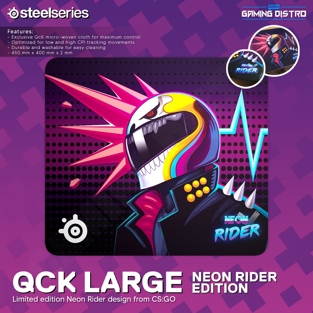 Steelseries QcK Large Neon Rider Limited Edition Mousepad | Shopee ...