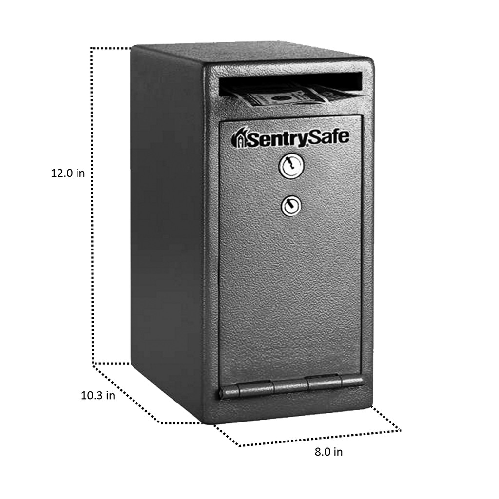 SENTRY SAFE UC-039K Under Counter Small Cash Depository Vault with Drop ...