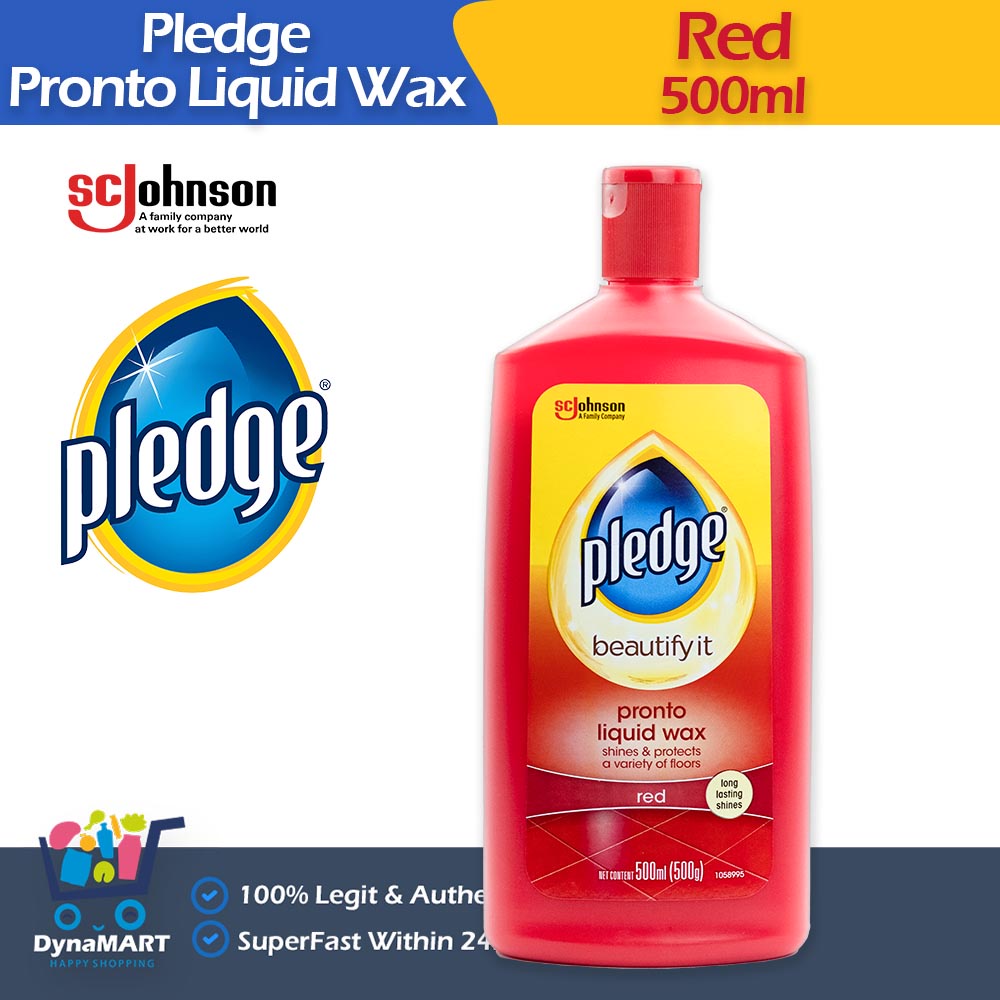 Pledge Pronto Liquid Wax Polish Red 500ml (Free Gift) | Shopee Philippines