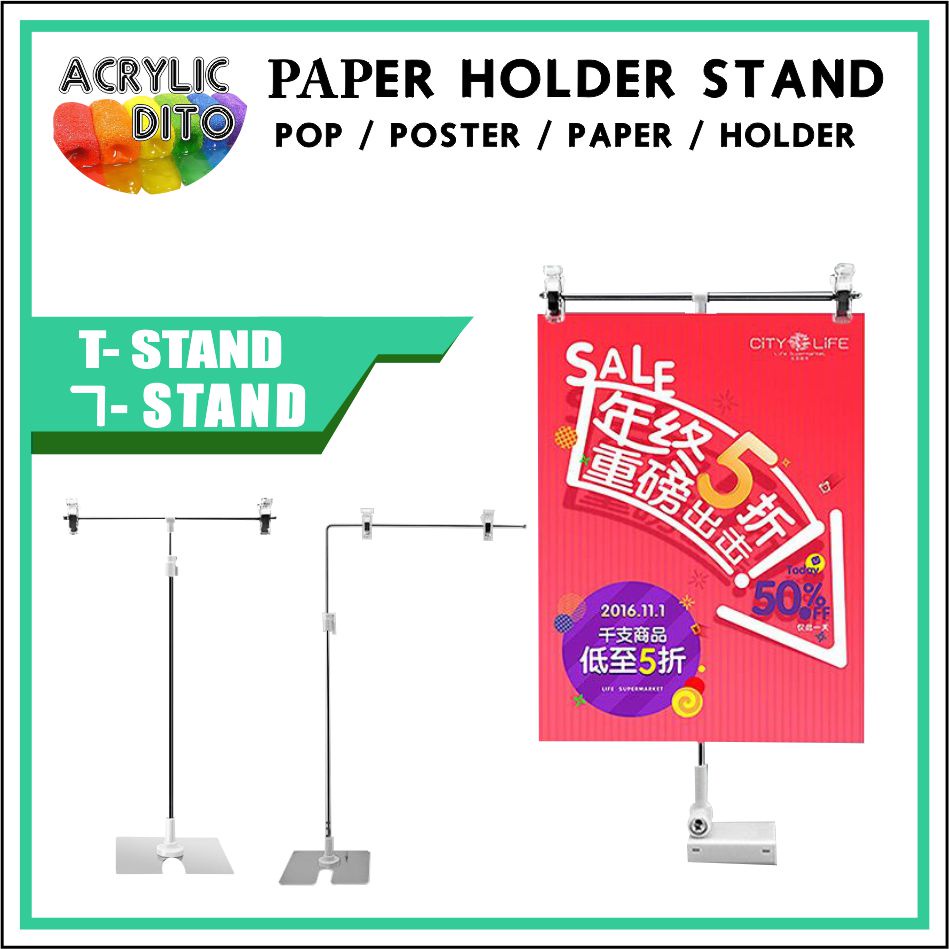 Paper Sign Stainless Holder Stand / Price Name Tag Display Poster Photo ...