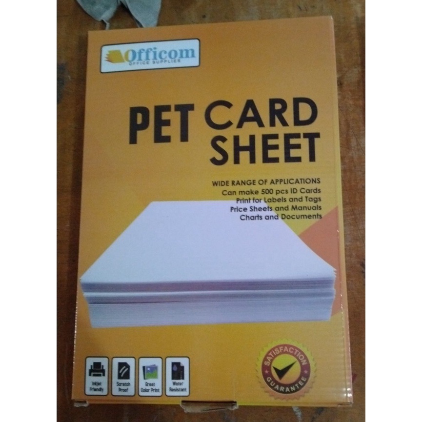 OFFICOM PET AND PVC CARD SHEET WITH FILM A4 | Shopee Philippines