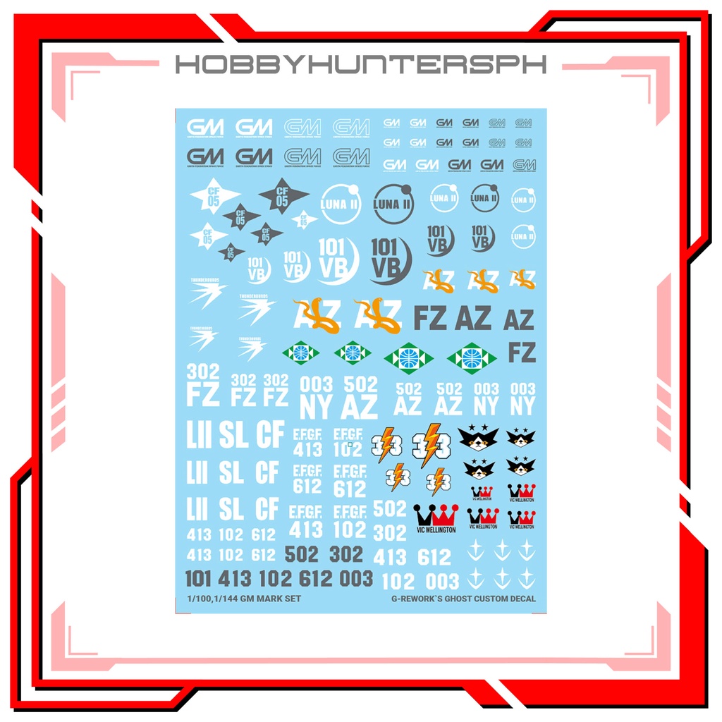 G-Rework MG/HG GM Mark Set Premium Waterslide Decals [CLEARANCE ...