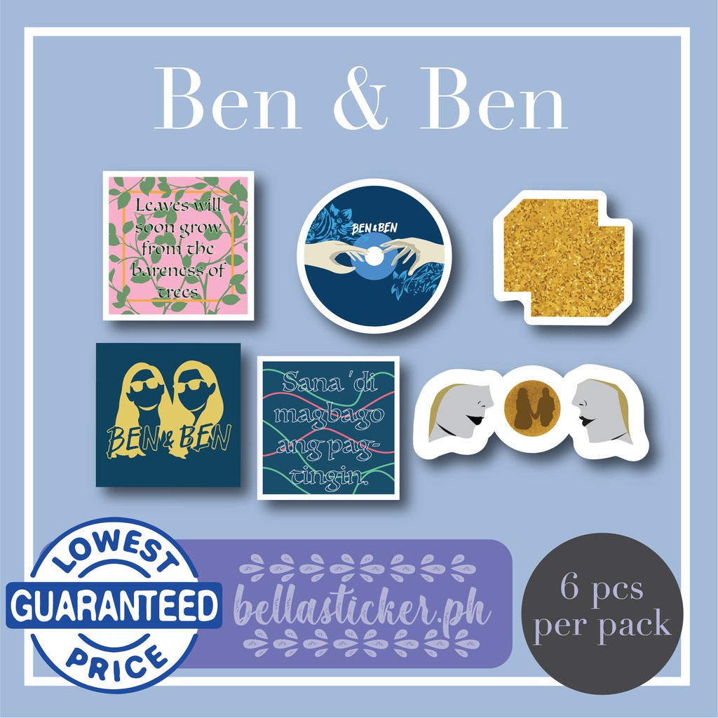 *WATERPROOF LAMINATED* BEN & BEN STICKER SET | Shopee Philippines
