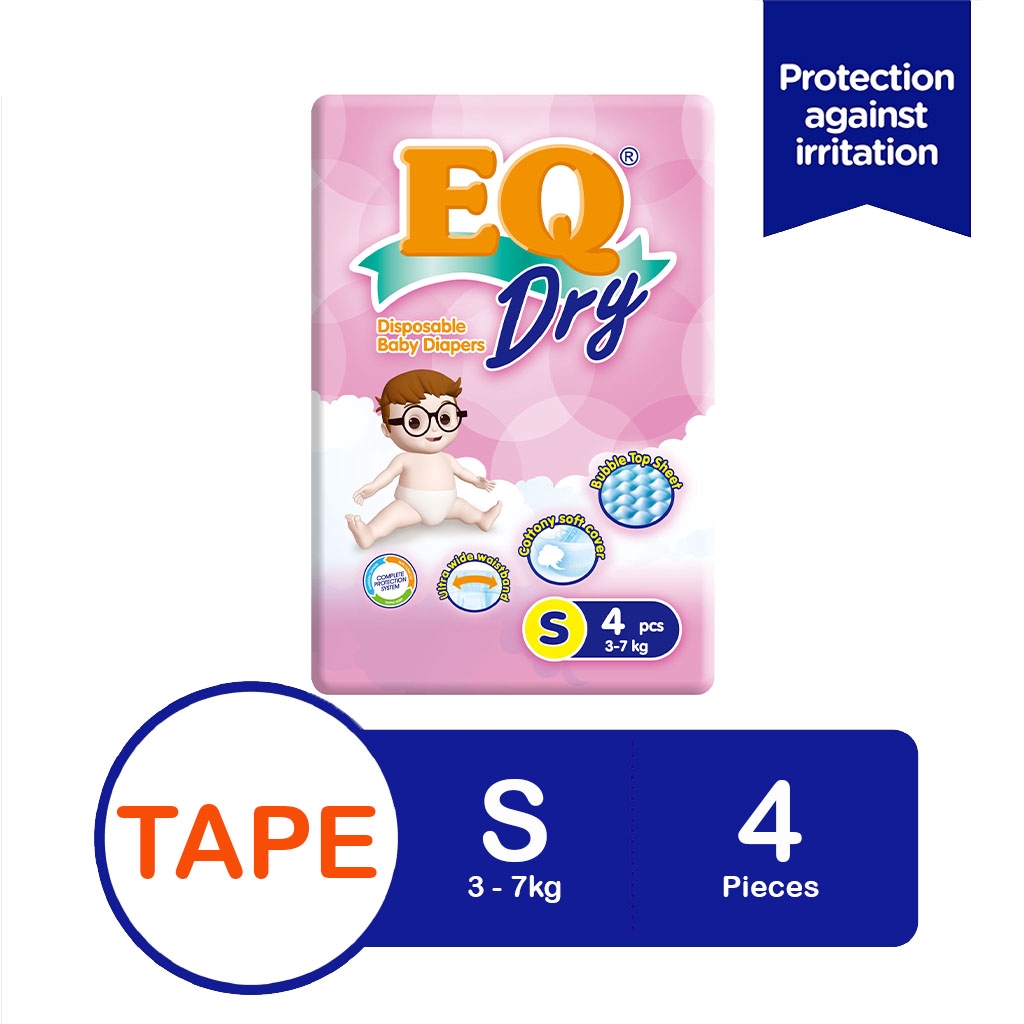EQ Dry Mini Pack Small 4's - Tape Baby Diapers | Shopee Philippines