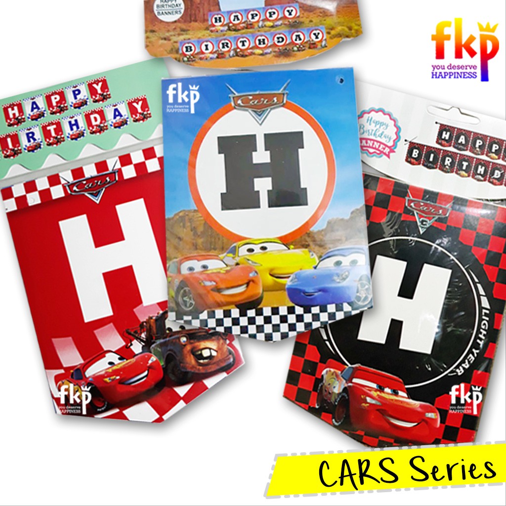 Fun KIDS PARTY Banner Happy Birthday Cars / Bunting Flag HBD Cars ...