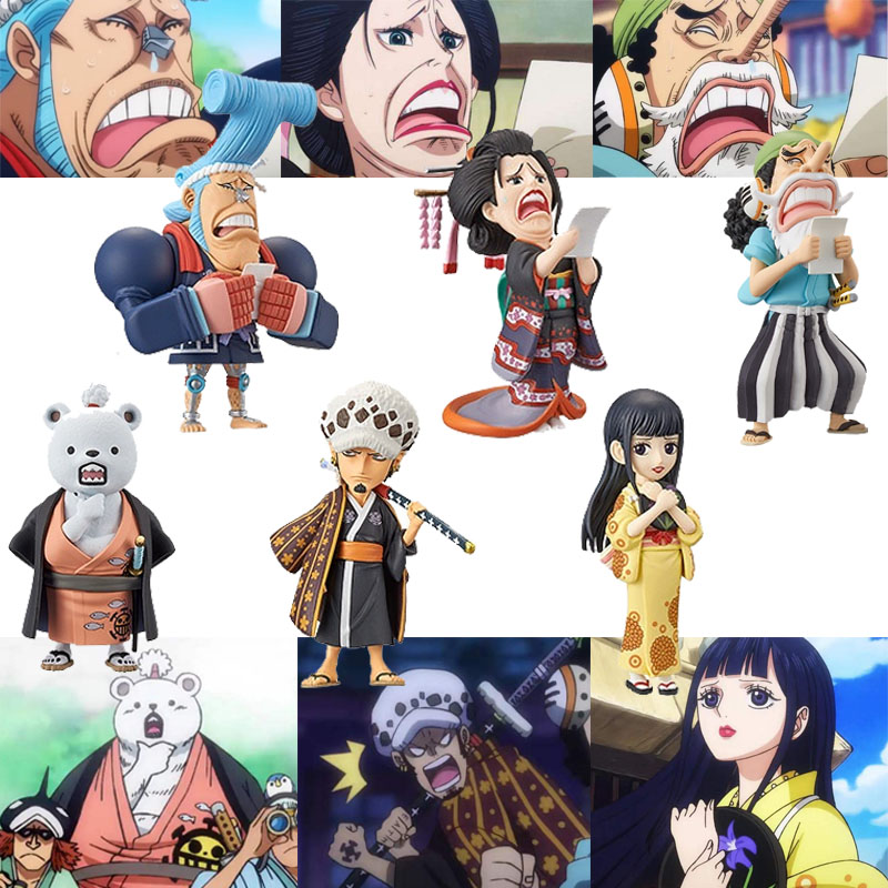 One Piece Set Wano Ver. Luffy Zoro Nami Choper Robin Franky Law Bepo ...