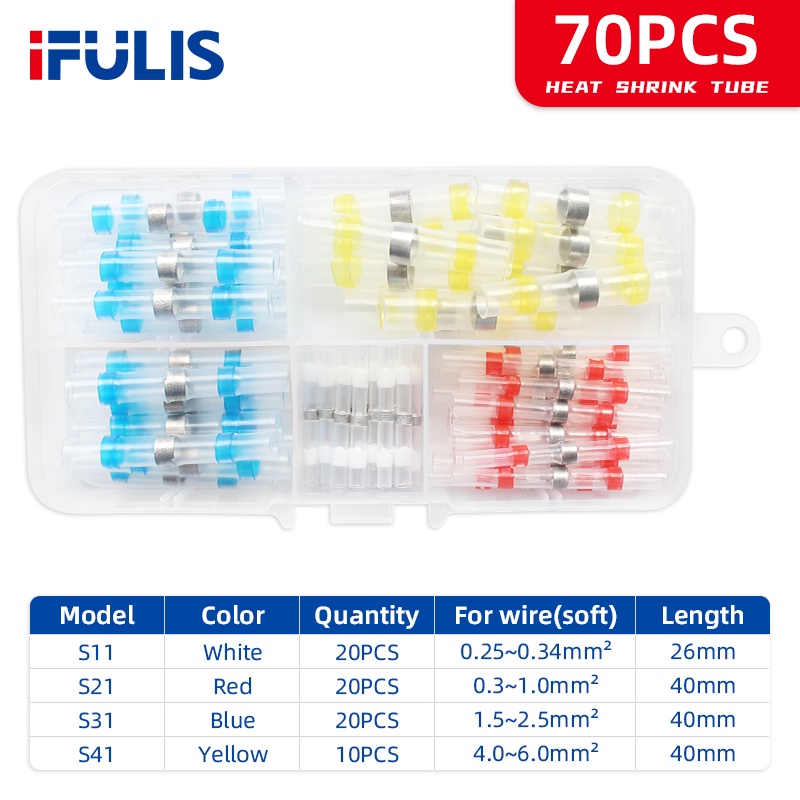 100Pcs Waterproof Solder Ring Heat Shrinkable Tube Wire Wiring ...