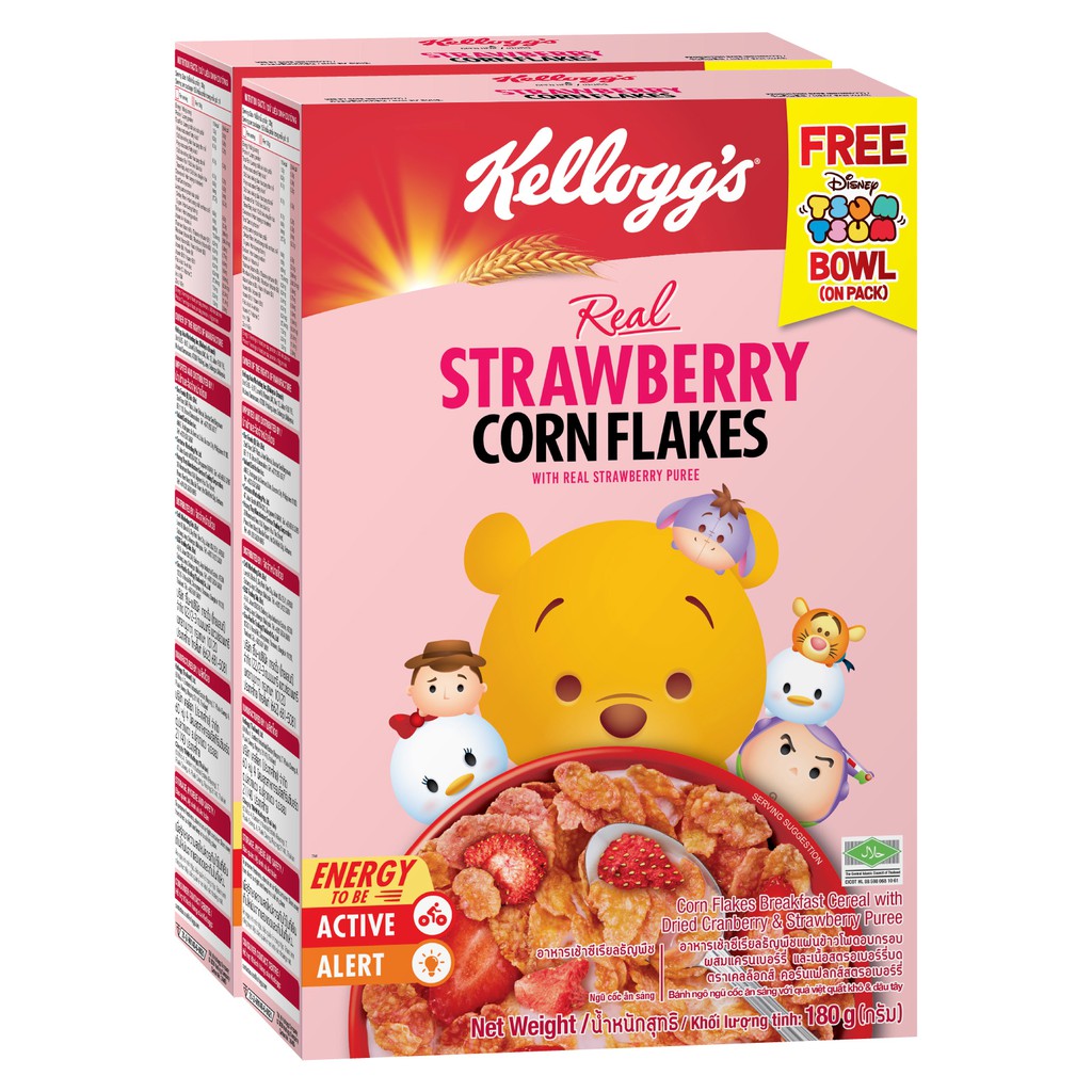 Kelloggs Strawberry Corn Flakes 2 Packs 180g with Free Tsum Tsum Bowl ...