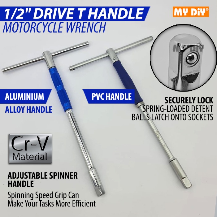 MYDIYHOMEDEPOT - Turbo T 1/2" Drive Speed T Handle Wrench CRV / T ...