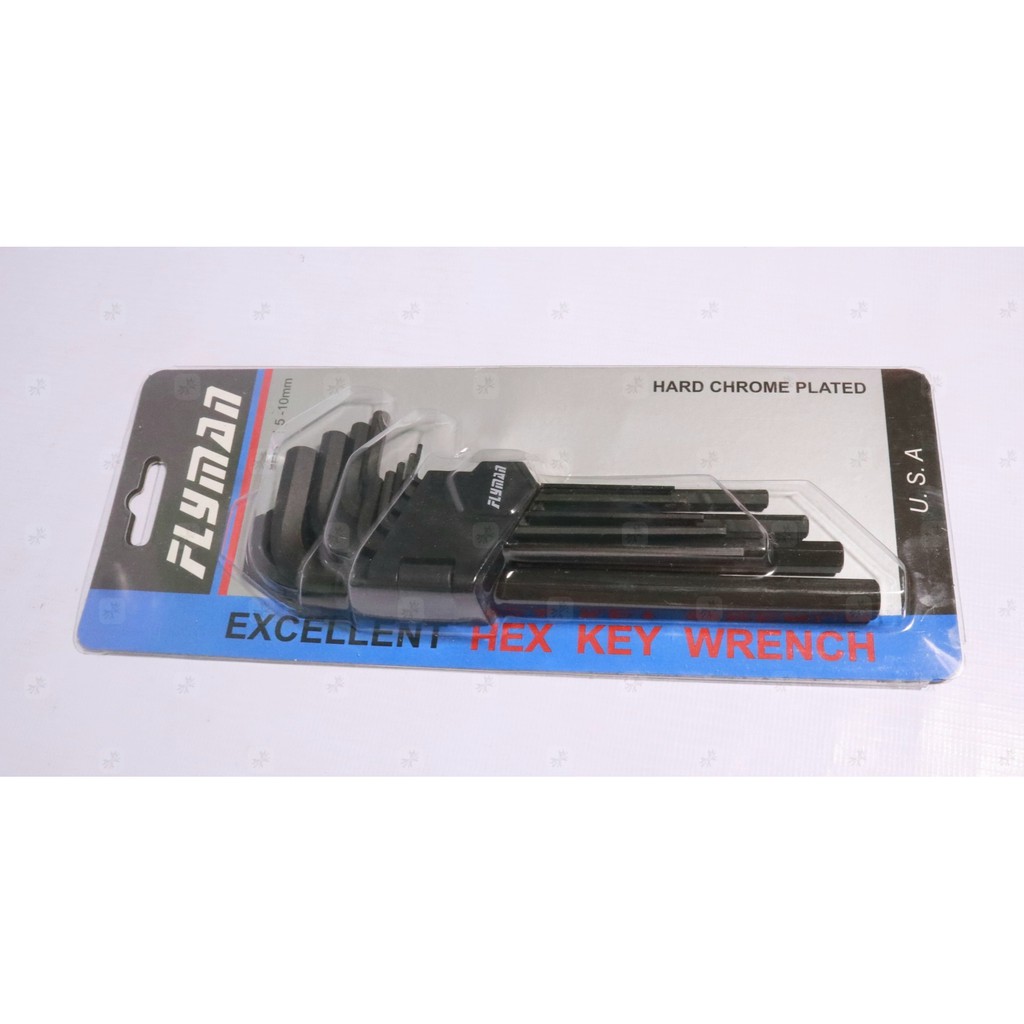 Flyman 9pcs. Hex Key/Allen Wrench Set 1.5mm to 10mm | Shopee Philippines
