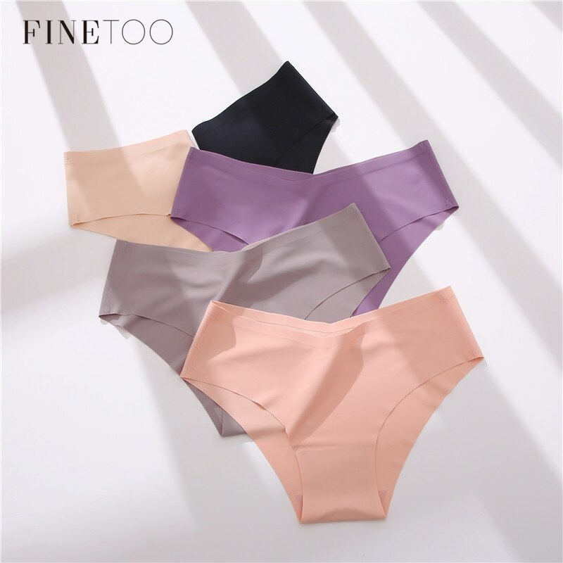 Finetoo Seamless Panties Women Sexy V Waist Briefs M-2XL Plus Size ...