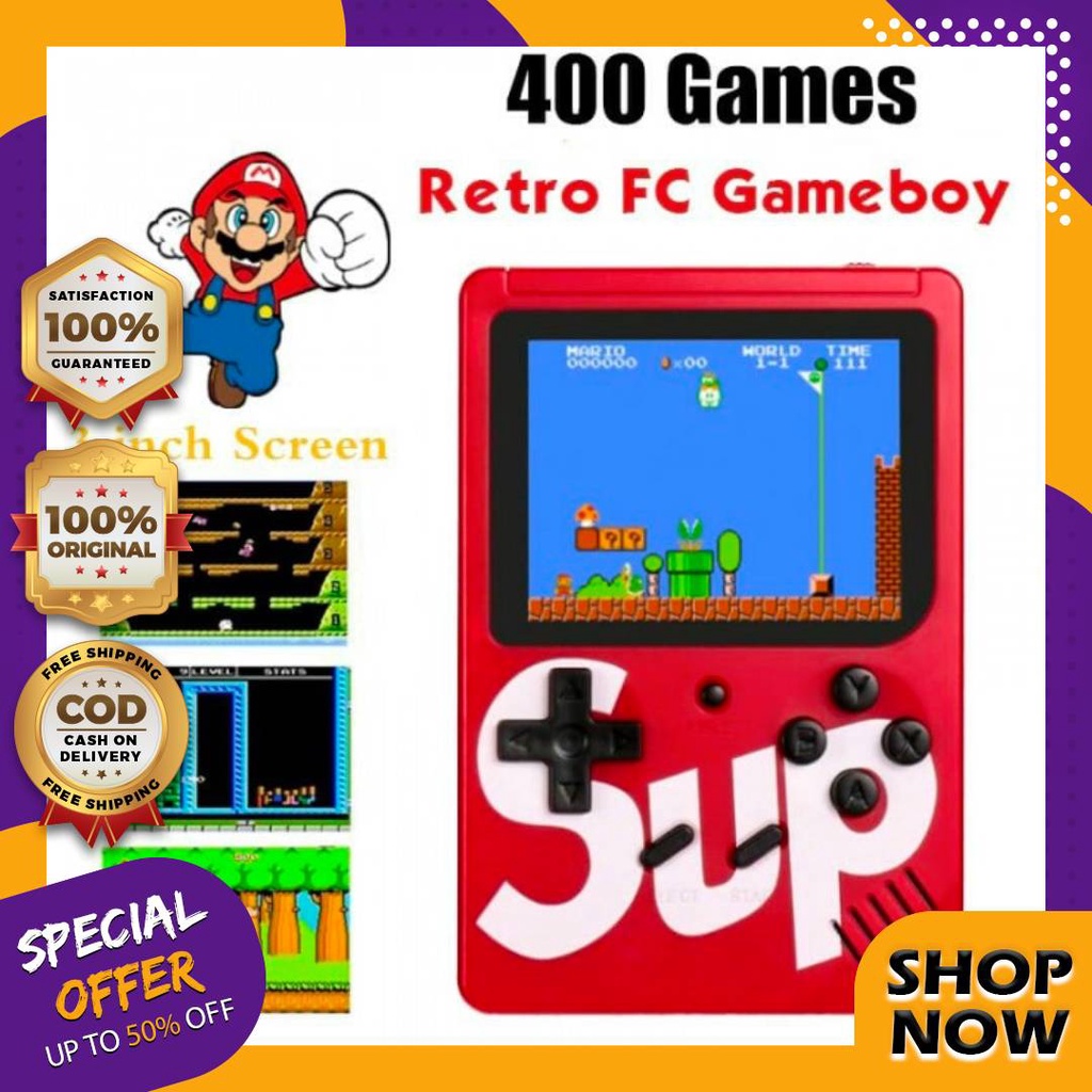Best Promo Original Supreme Gameboy Built It 400 in 1 Retro Games Mini ...