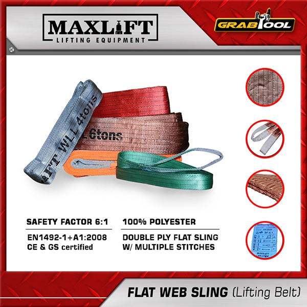 Maxlift Flat Web Sling (Lifting Belt) LWS-10T6M | Shopee Philippines