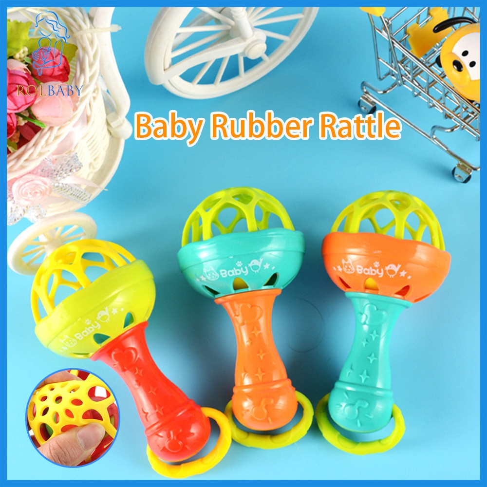 Rolbaby Baby Toys Rattles Bell Teether Soft Ball Hammer Dumbbell ...
