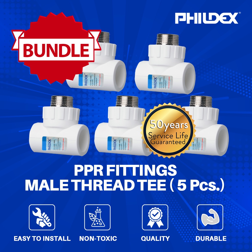 PHILDEX BUNDLE PROMO PPR Fittings - Male Thread Tee (20mm-25mm ...