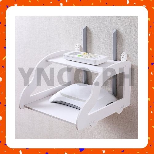 YNCO-Wooden Wall Mounted Wifi Router Shelf Set-Top Box Bracket Storage ...