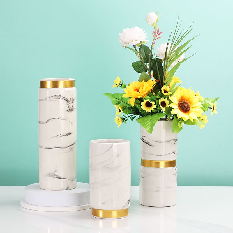 Marbling Ceramic Vase Decoration Living Room Vase Ins Style Rich Bamboo ...