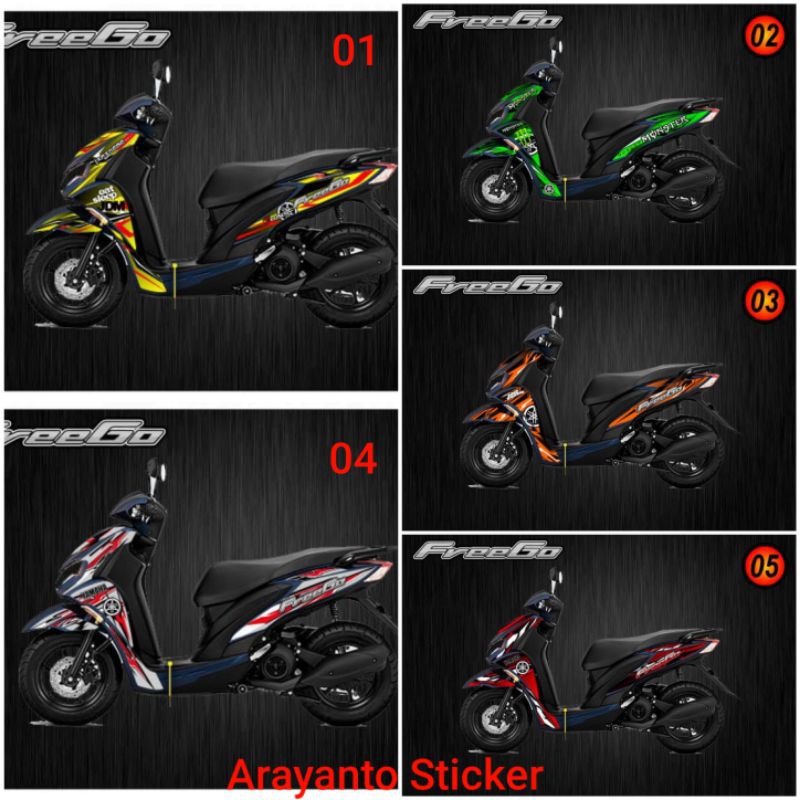 Sticker Striping Decal Yamaha FREEGO 125 Semifullbody Variation ARS01 ...