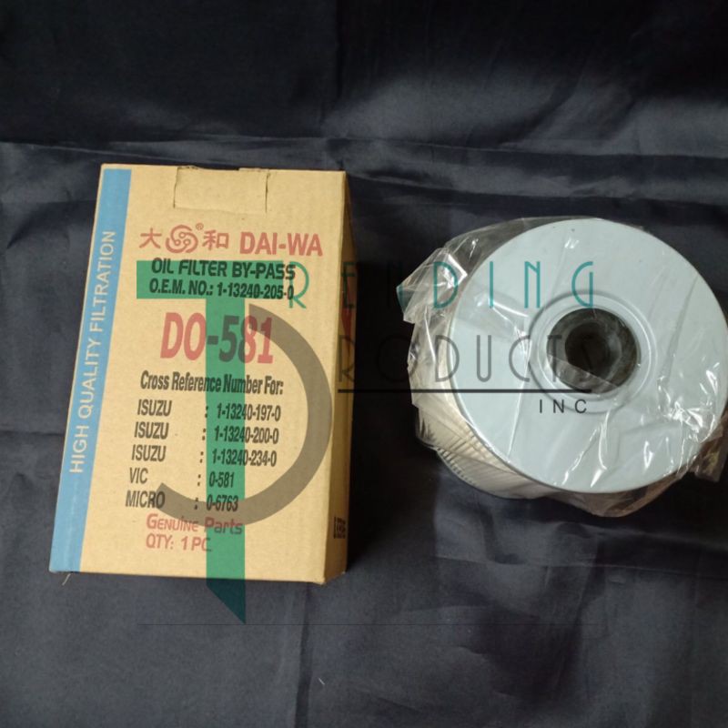 DAIWA Oil Filter by-Pass DO-581 for ISUZU TRUCK 6SD1, 6WA1, (by-Pass ...