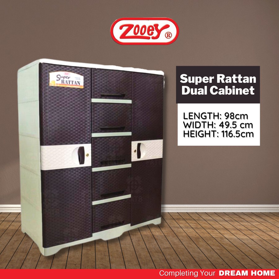 Zooey Super Rattan Dual Cabinet 2009-SRN | Shopee Philippines