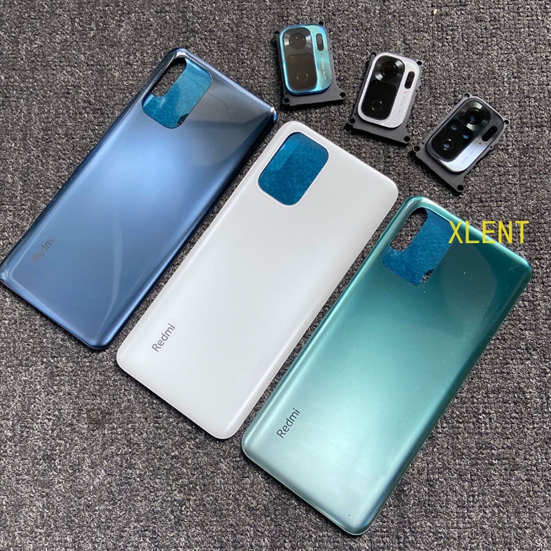 6.43" Battery Cover For Xiaomi Redmi Note 10 Back Glass Rear Door Housing Case Panel With Camera ...