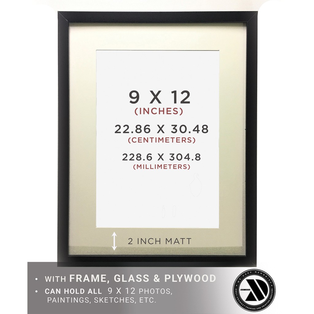 9x12 Inches +2" Mat - Wall Hang Picture Frame | Shopee Philippines